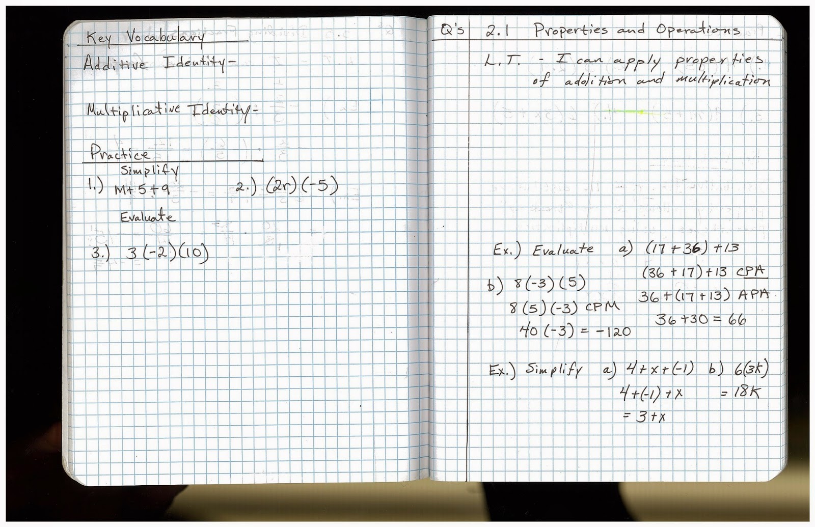 Heidemann 8th Grade Math: Pre Algebra Notes and HW for 9/22