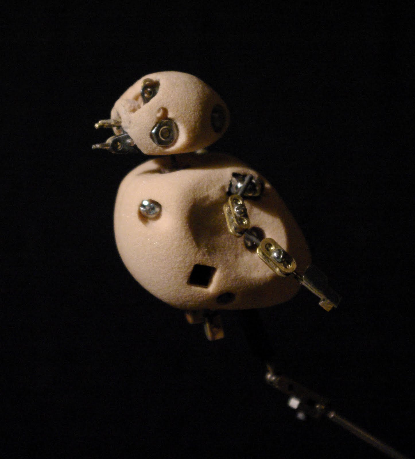 Ball & Socket Stop-Motion Chickadee Puppet ~ Skin & Bones