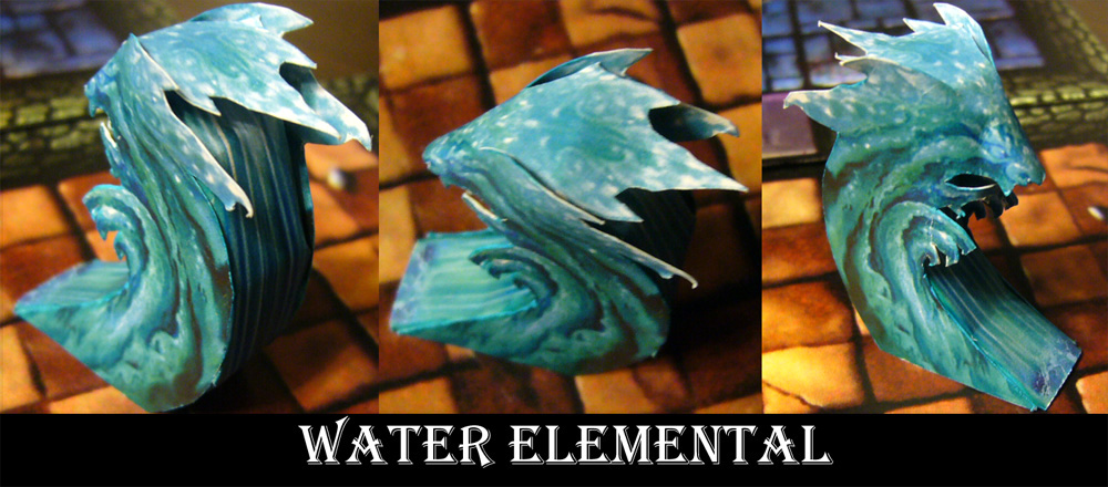 Fantasy Paper Miniature Models: Air, Fire, Water, Earth Elementals!