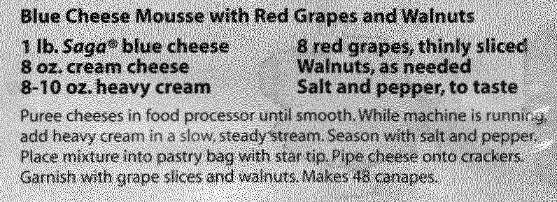 ...Doug's Recipe Page 2.0: Blue Cheese Mousse w/ Red Grapes and Walnuts