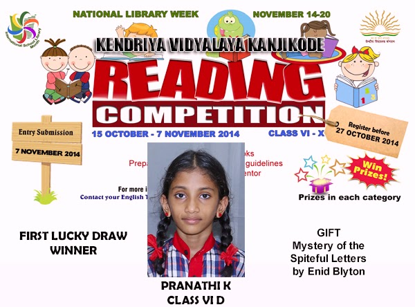 Reading Competition - First Lucky Draw Winner - Library - Kendriya ...
