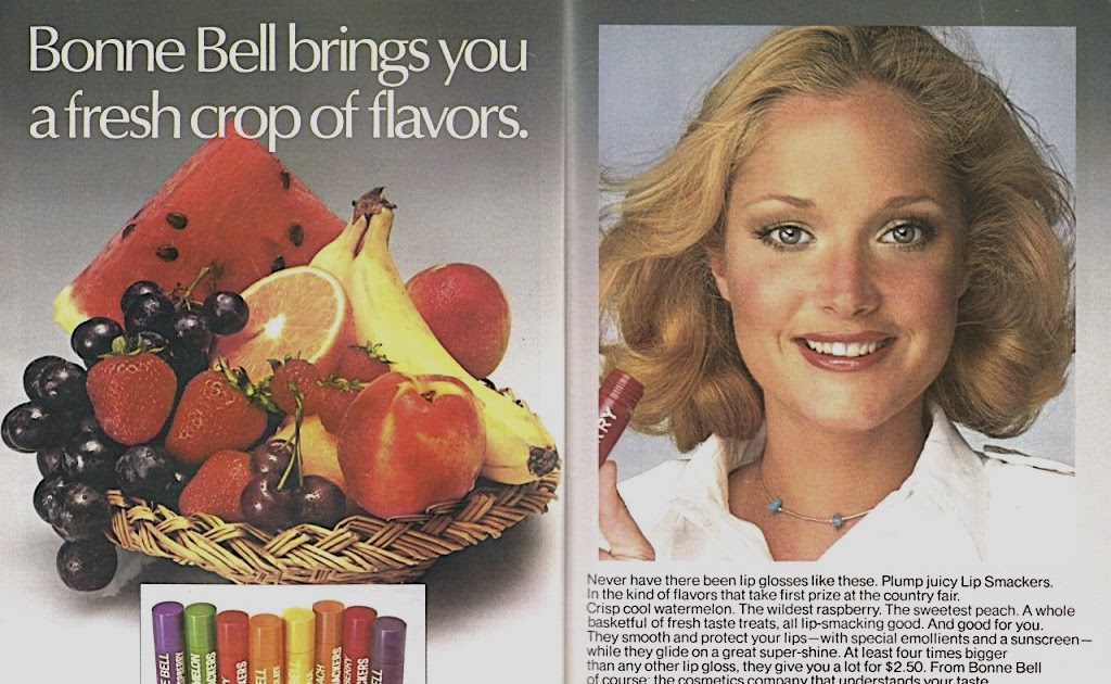 1975 'Bonne Bell brings you a fresh crop of flavors.' ad