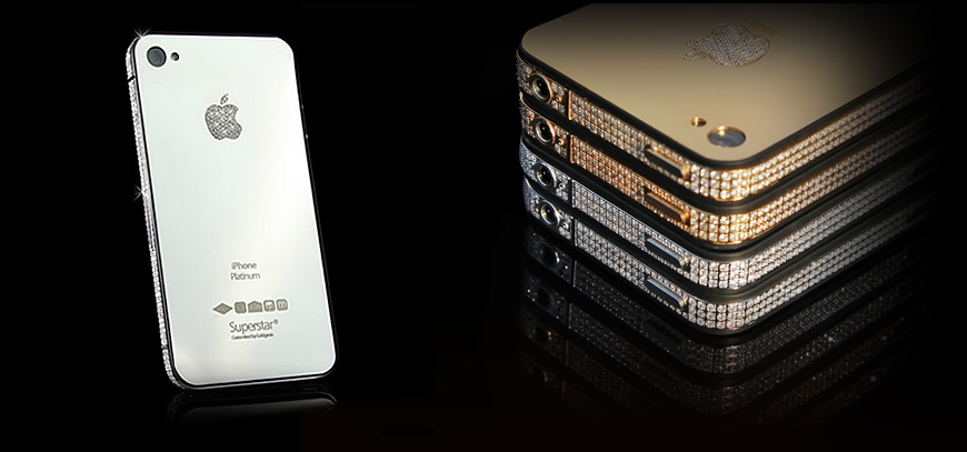 iPhone 4S Gold with Swarovski Stones - Wonderful