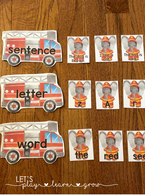 Fire Safety Centers for Preschool and Kindergarten | Lets Play.Learn.Grow