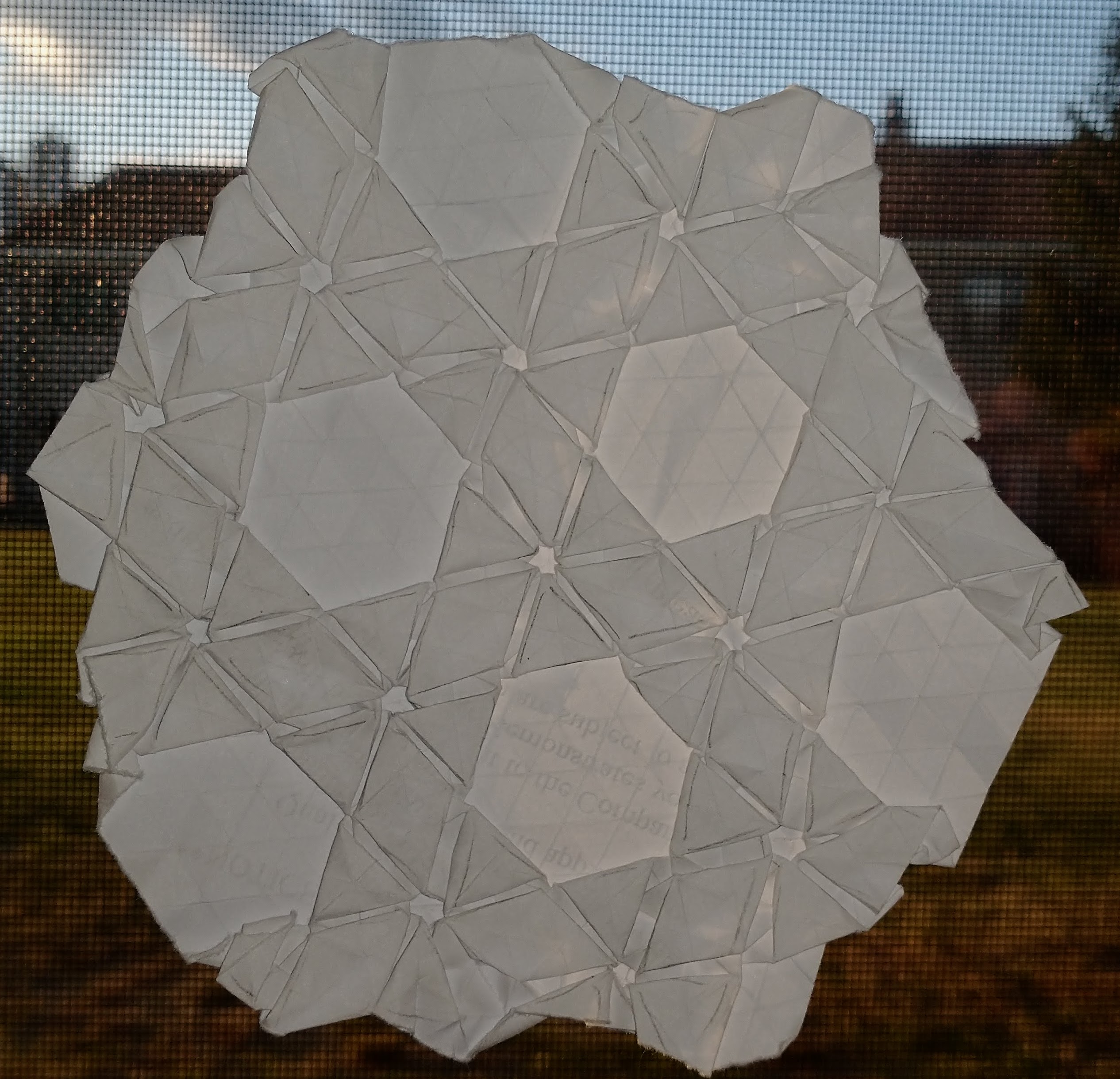 Triangle Matrix Origami Tessellation