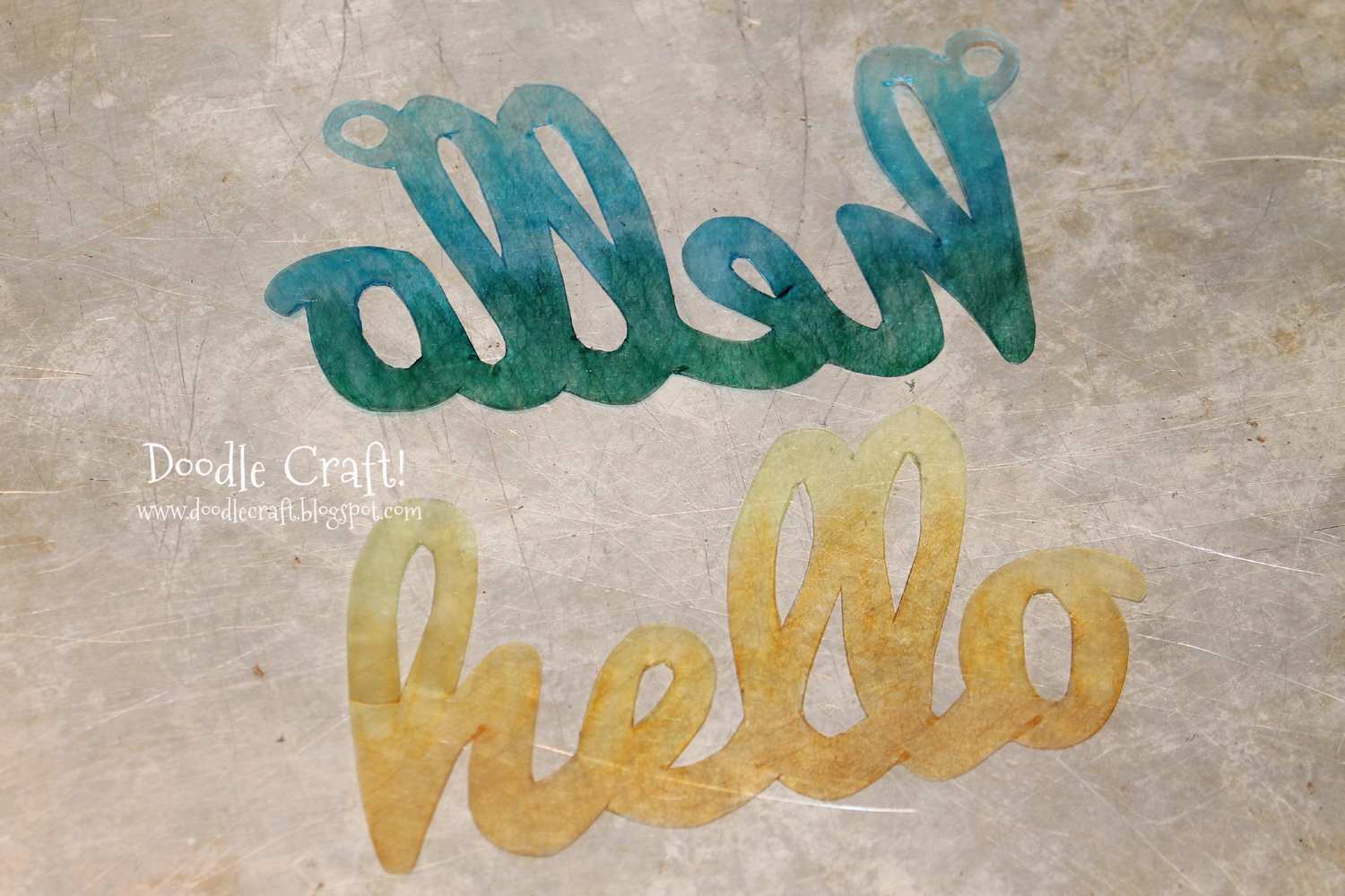 Hello Custom Acrylic Word Necklace with Shrinky Dinks!