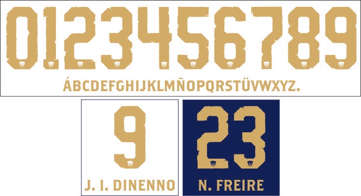Pumas 2021-22 tipografía