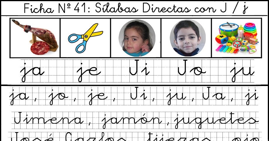 Prim-Erizos: Cartilla de Lectura - Sílabas Directas j / J