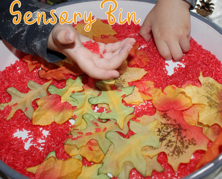 Fall Leaf sensory Bin - Messy Little Monster