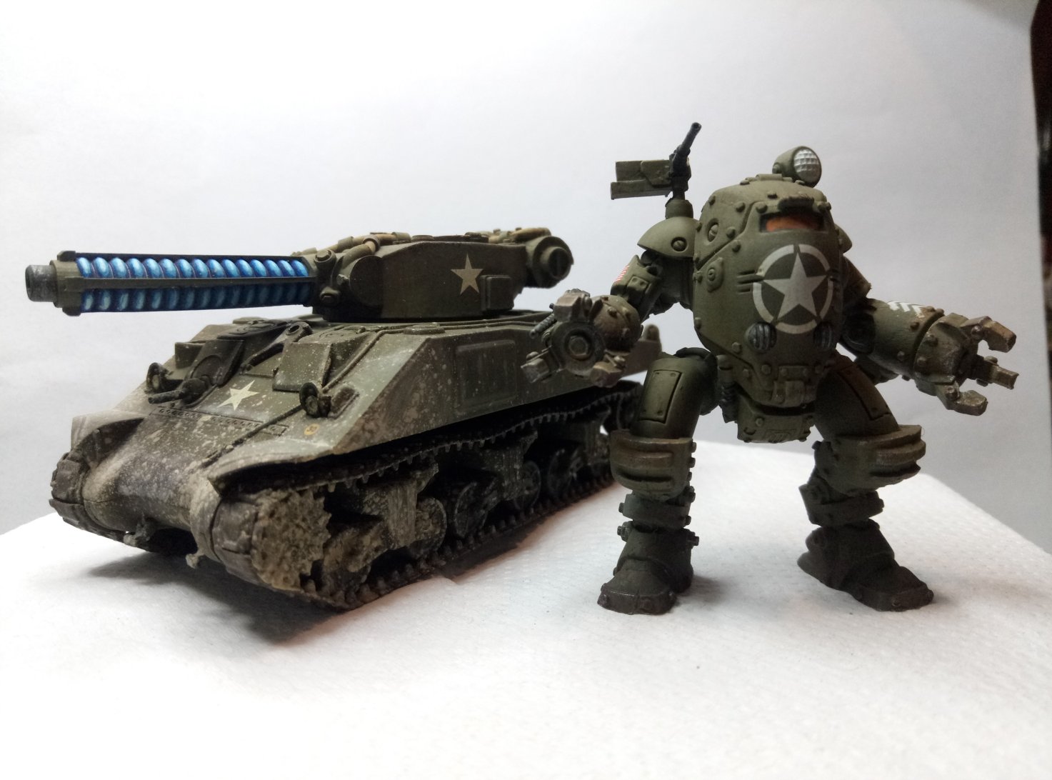 Putting off painting: M5A2 Coyote & Sherman T - Konflikt '47