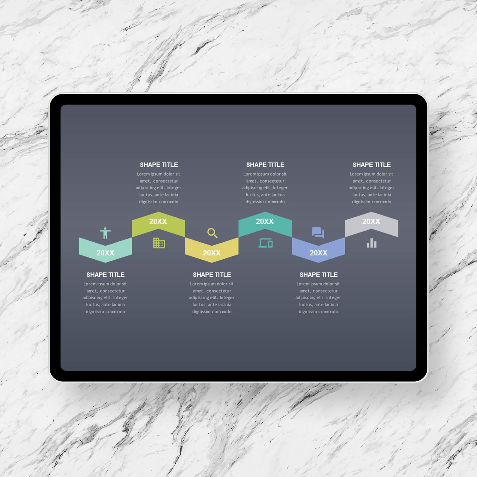 Horizontal Up Down PowerPoint Templates - PowerPoint Free