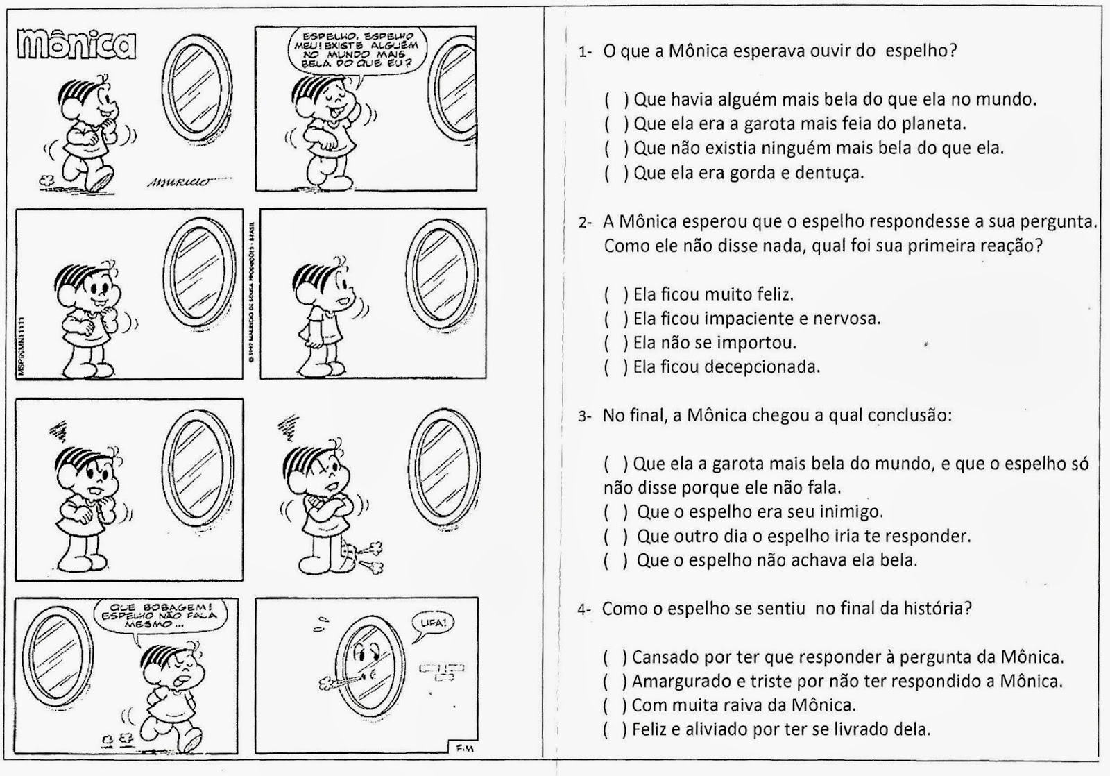 Mundo Da Professora Flávia Tirinha Da Turma Da Mônica