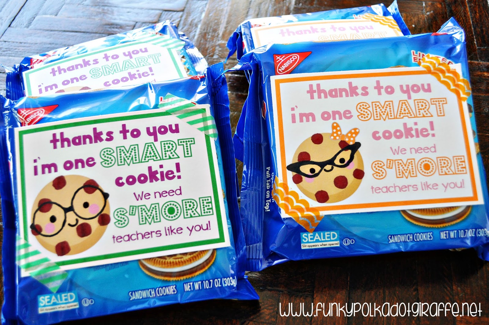 Funky Polkadot Giraffe: One Smart Cookie End of Year Teacher Gift