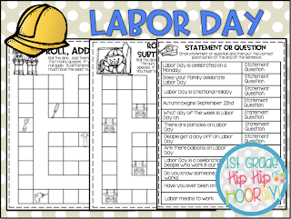 1st Grade Hip Hip Hooray!: Labor Day for Pencil Paper or Distance Learning