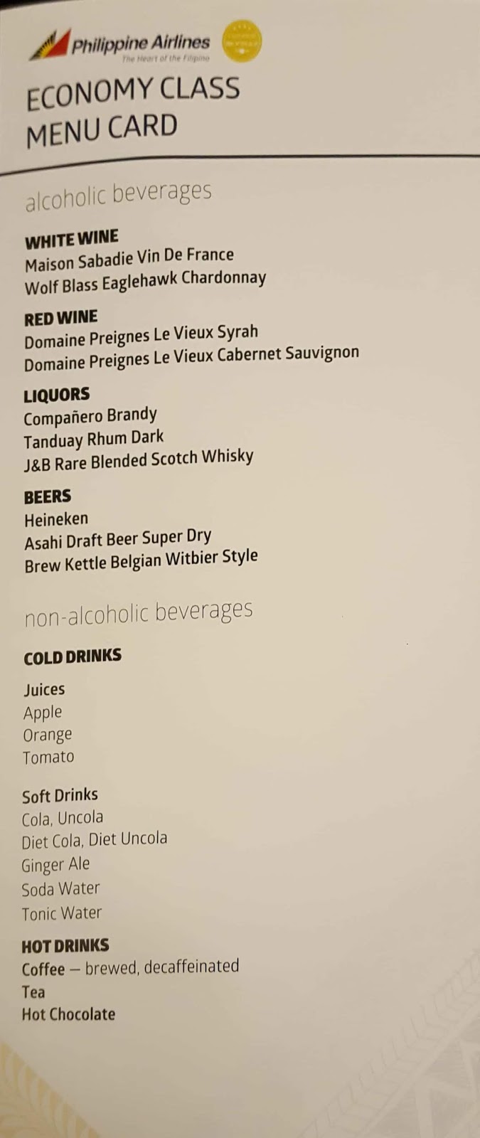 Pinoy Roadtrip: PHILIPPINE AIRLINES: Meals on Los Angeles to Manila Flights