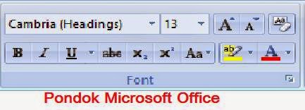 Materi TIK SMP: Fungsi Icon Pada Group Menu Font