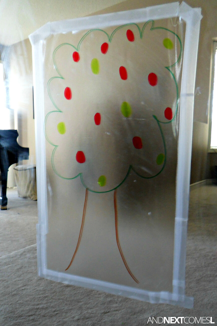 Sticky Apple Tree Color Matching Activity | And Next Comes L ...