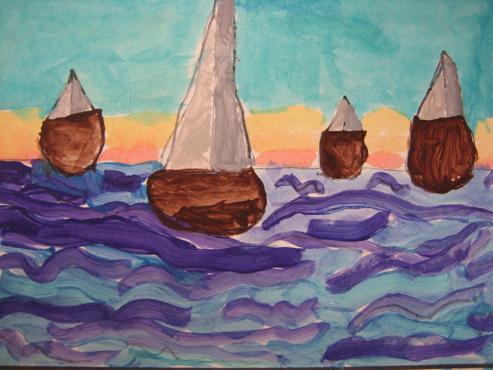 Creations from Young Minds: Kindergarten Monet boats
