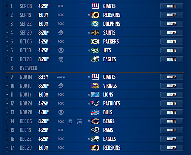 吳공본드 스토리: [NFL19]NFL, 2019년 정규시즌 스케쥴 발표