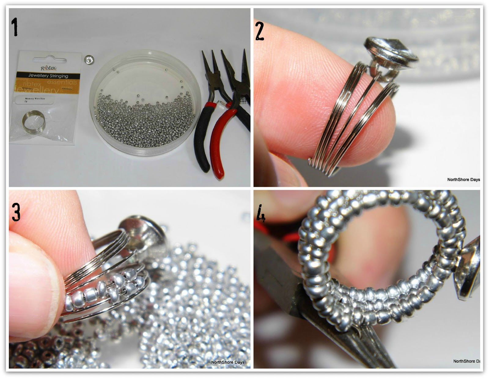 NorthShore Days.....: Beaded Memory Wire Ring