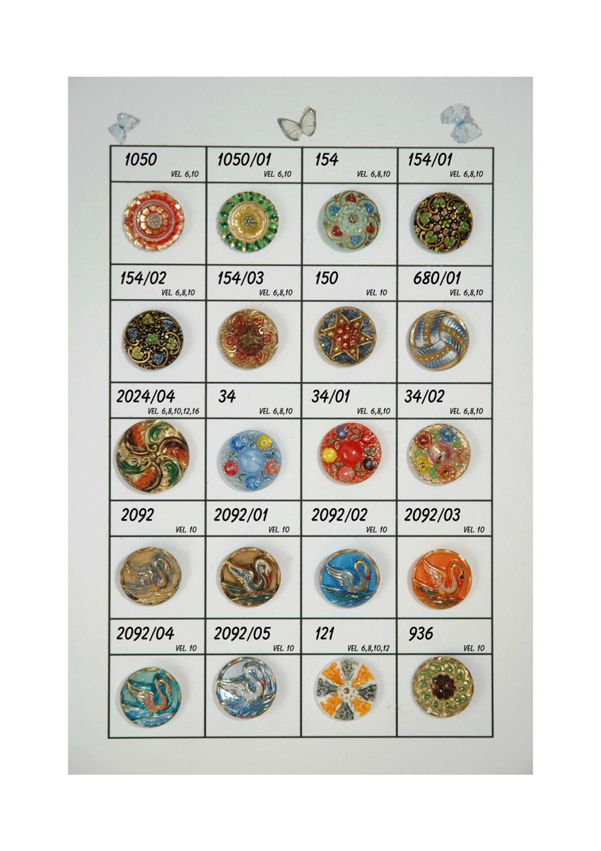 Splendid Crystals Czech Republic: Glass Buttons - Hand Painted