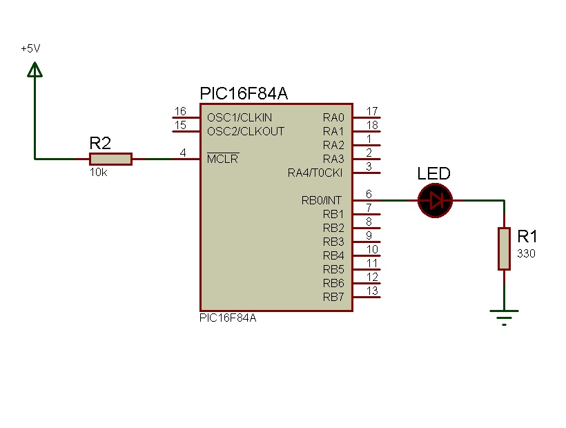 Web Electronica: Parpadeo de un led con PIC 16F84A