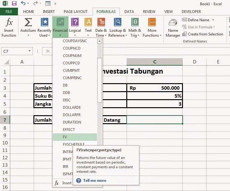 Cara Menghitung Investasi Tabungan dengan Excel | TUTORIAL EXCEL