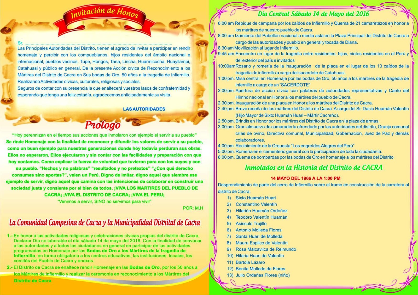 MUNICIPALIDAD DISTRITAL DE CACRA