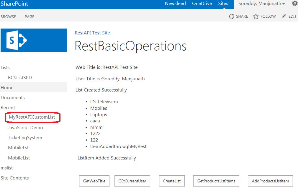 SharePoint : Rest API SharePoint 2013