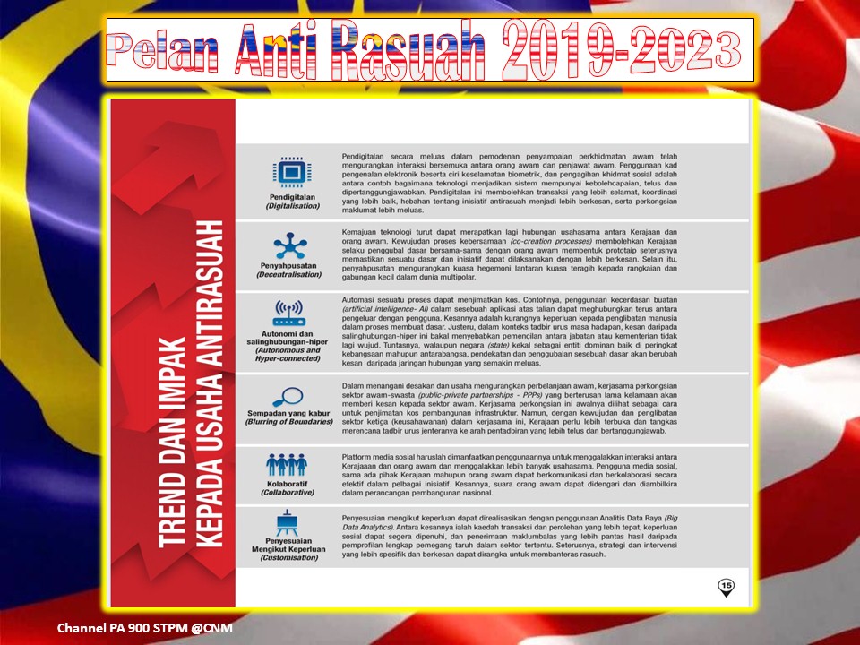 Pengajian Am & Geografi STPM: Pelan Anti Rasuah 2019-2023