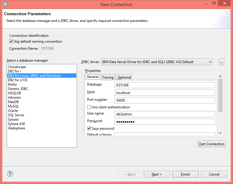 Configure DB2 in IBM Rational Application Developer (RAD)