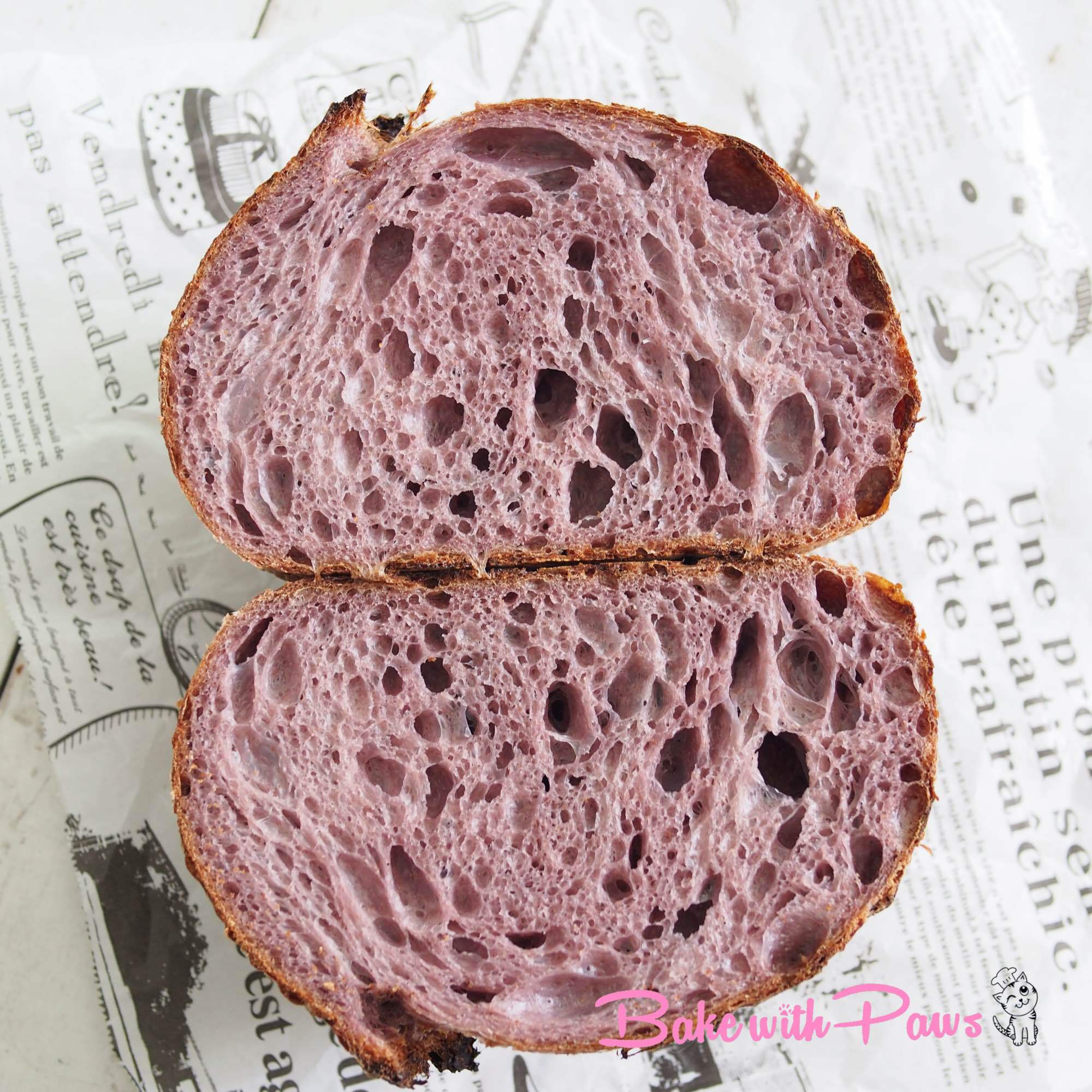 Purple Carrot Open Crumb Sourdough Bread - BAKE WITH PAWS