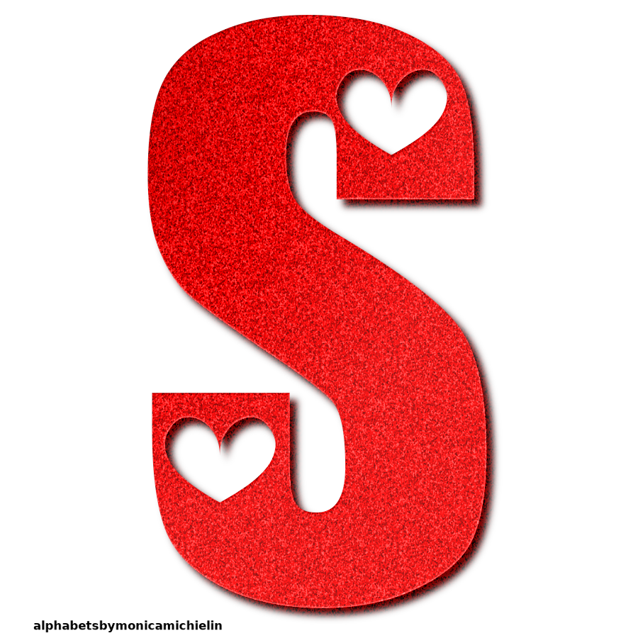 M. Michielin Alphabets: RED GLITTER LOVE LETTERS ALPHABET AND ICONS PNG