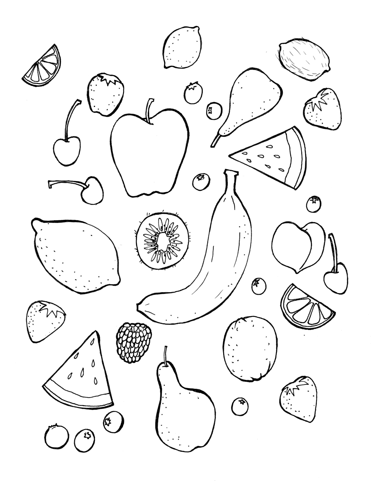 Summer Fruit Coloring Pages Coloring Pages
