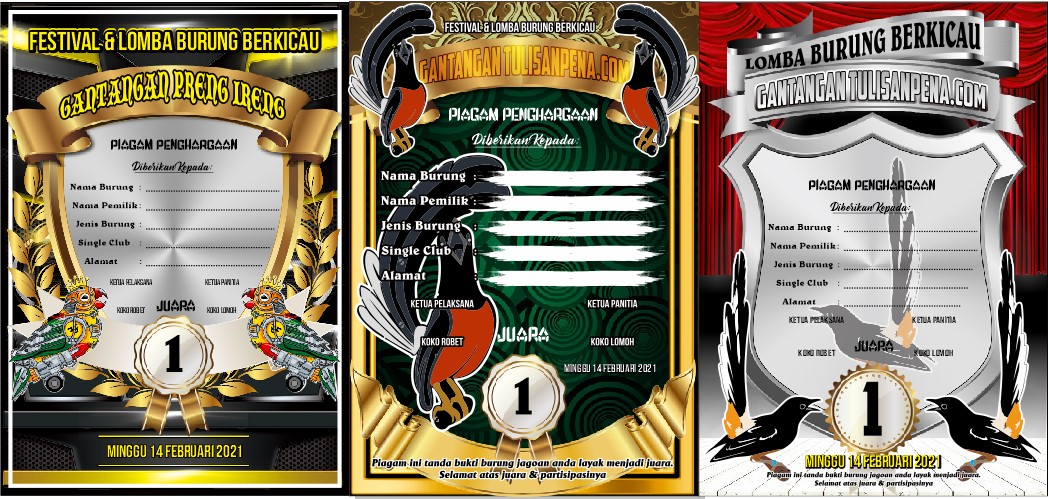 Template Piagam Lomba Burung Free CDR