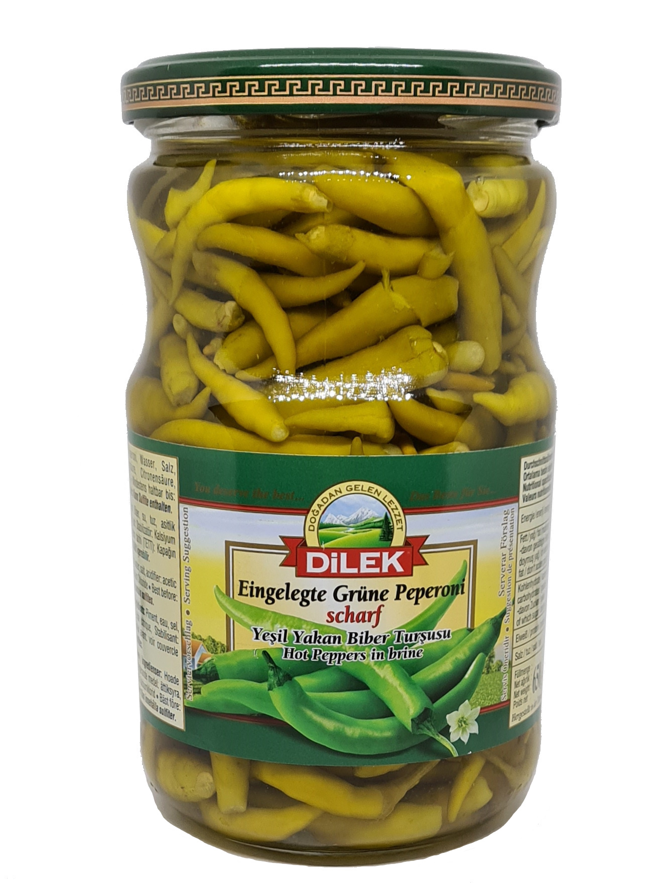 Chilihead77.de: Dilek - Eingelegte Grüne Peperoni scharf