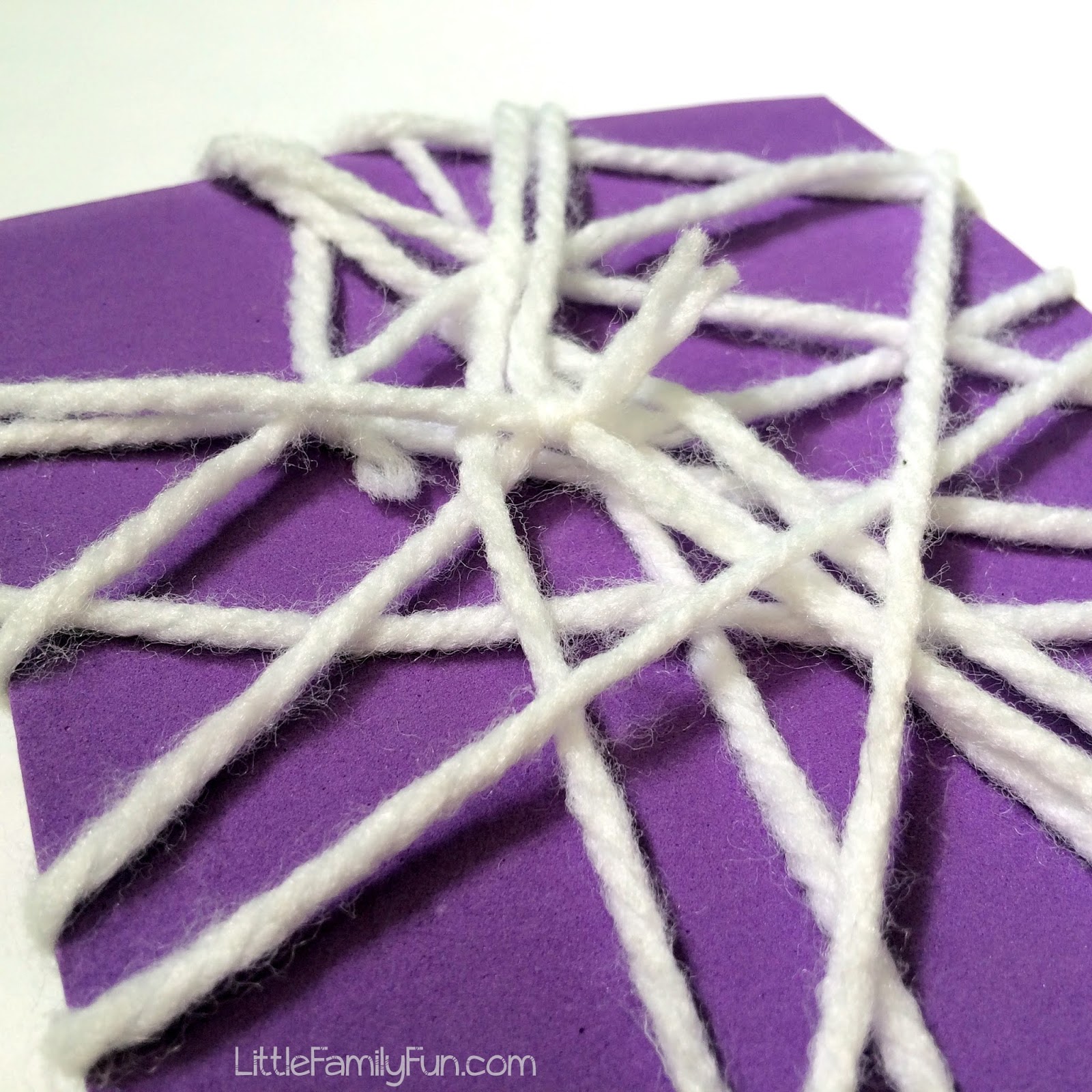 Little Family Fun: Yarn Spiderweb - Halloween Craft for Kids