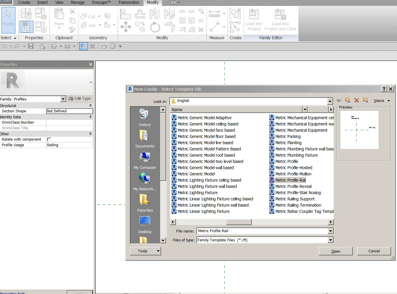 Elarchy Graphics: Create Handrail Revit Family (Profile)