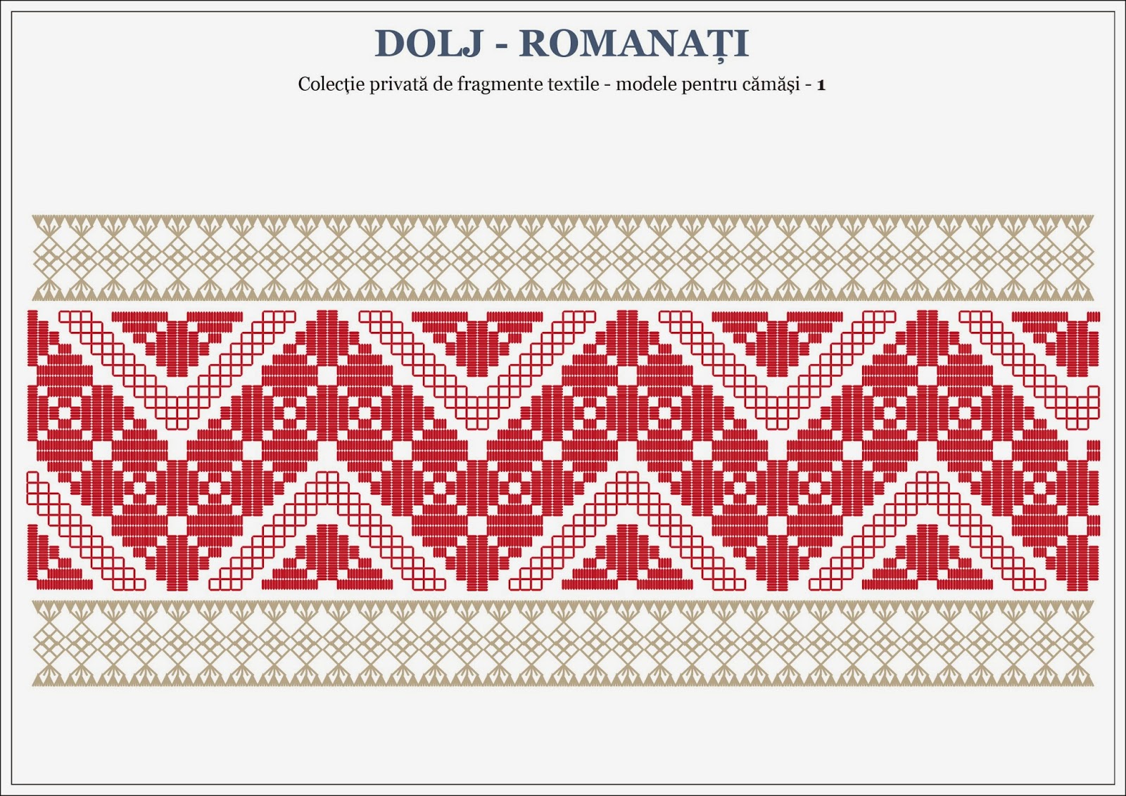 Semne Cusute: romanian traditional motifs (for shirts) - OLTENIA - 001