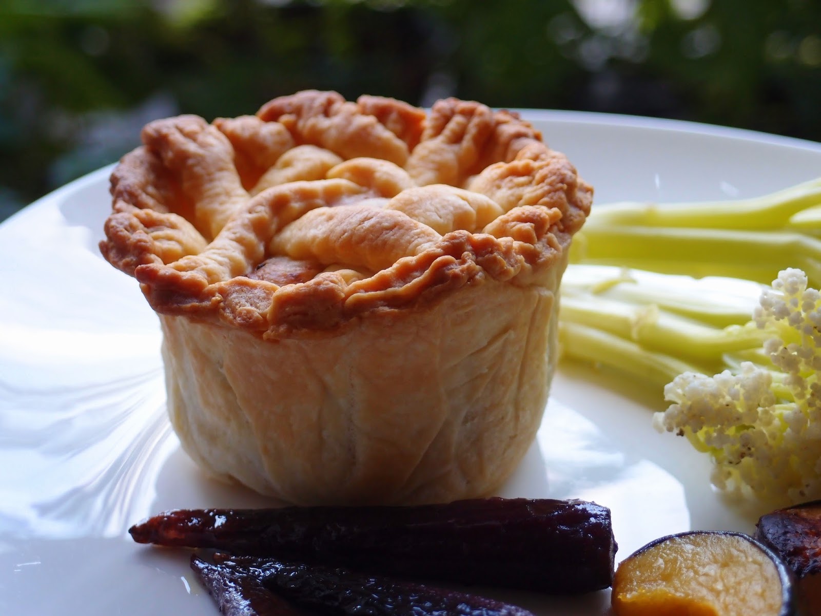 The VegHog: Fondant potato, cheese and onion pies
