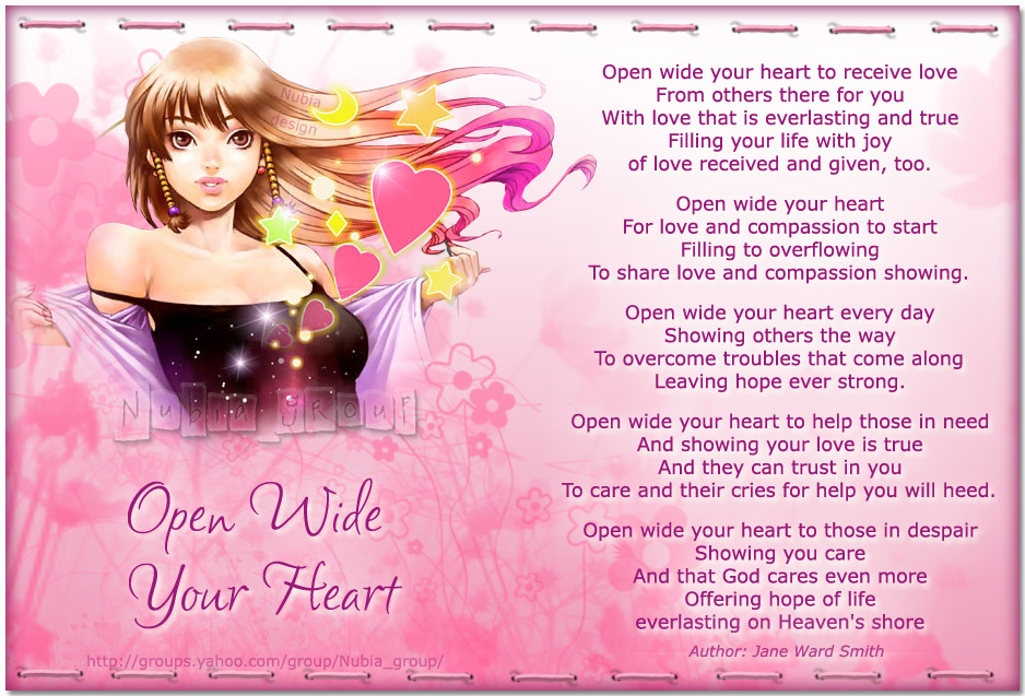 * Nubia_group Inspiration *: Open Wide Your Heart