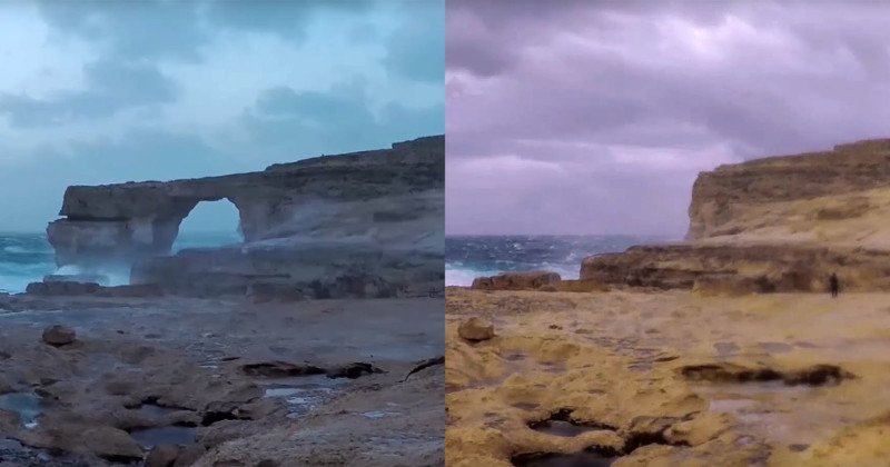 Sciency Thoughts: Azure Window of Gozo falls into the sea.