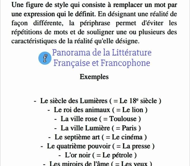 Figure de style - LA PÉRIPHRASE
