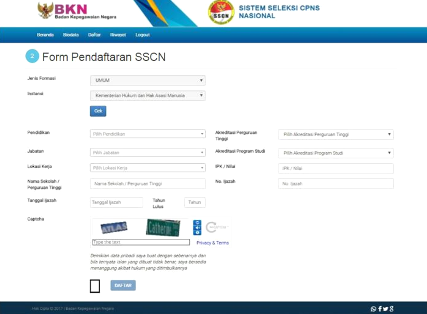 Tutorial Pendaftaran CPNS 2019/2020 Melalui Portal SSCN - Sanjayaops