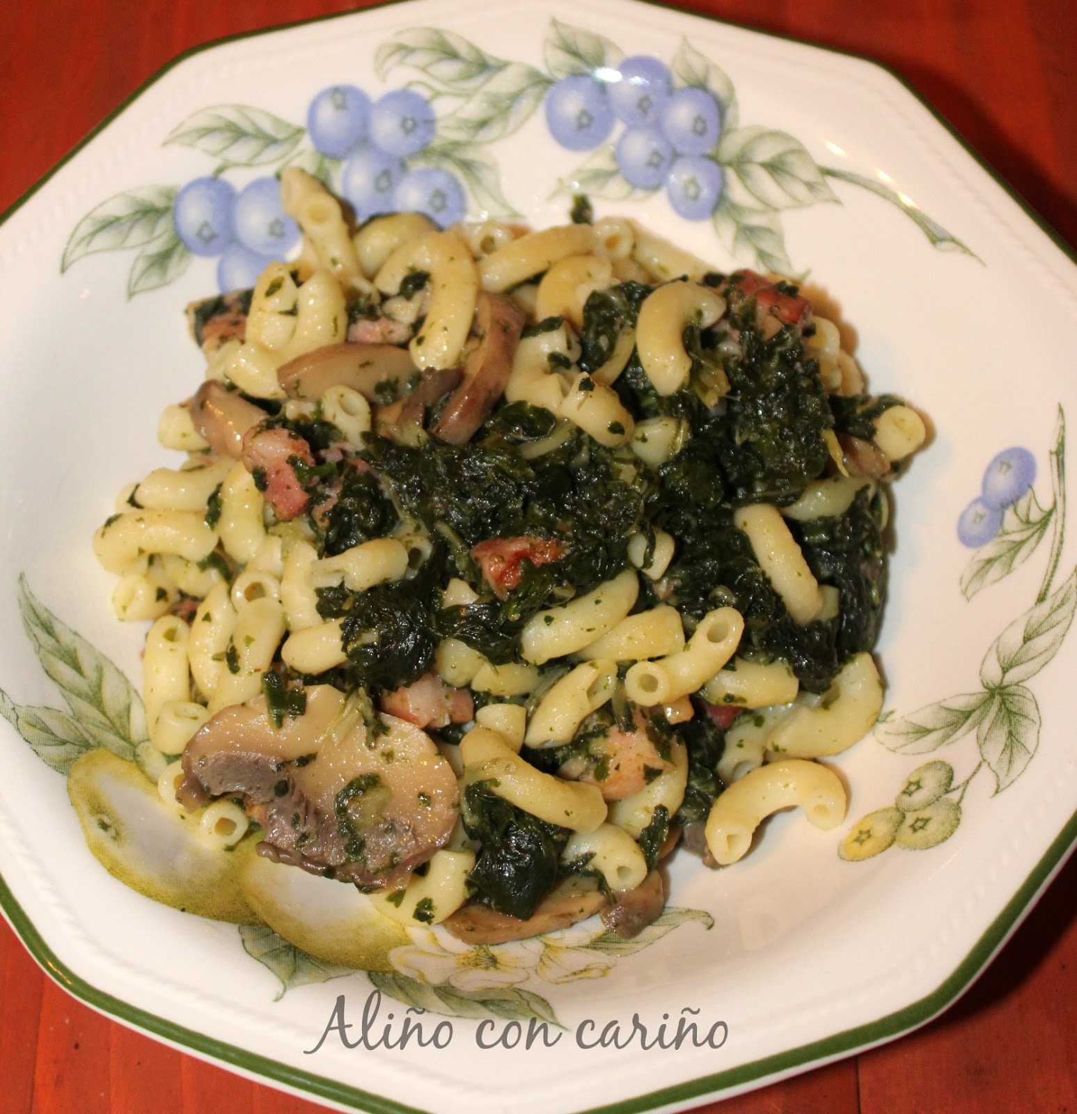 PASTA CON ACELGAS Y BACON | ALIÑO CON CARIÑO