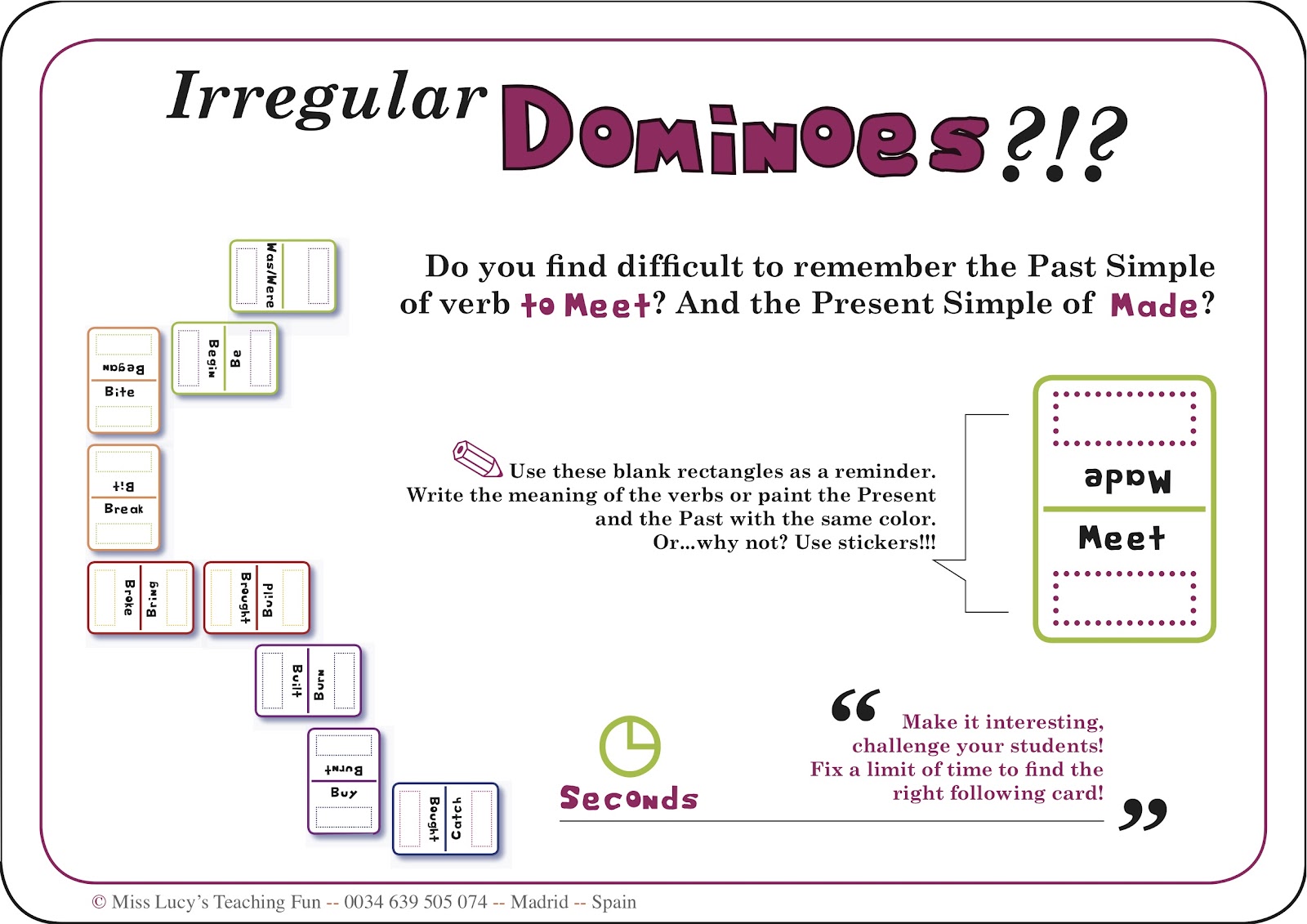 Miss Lucy's Teaching Fun: IRREGULAR DOMINOES
