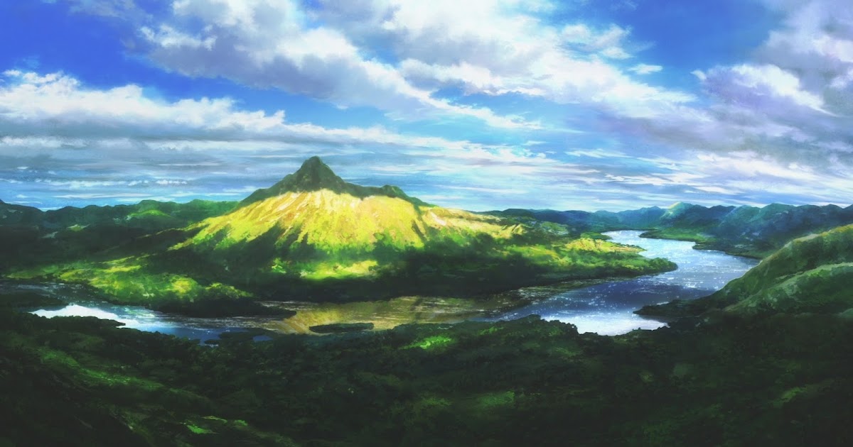 Anime scenery wallpaper mountains - mytept