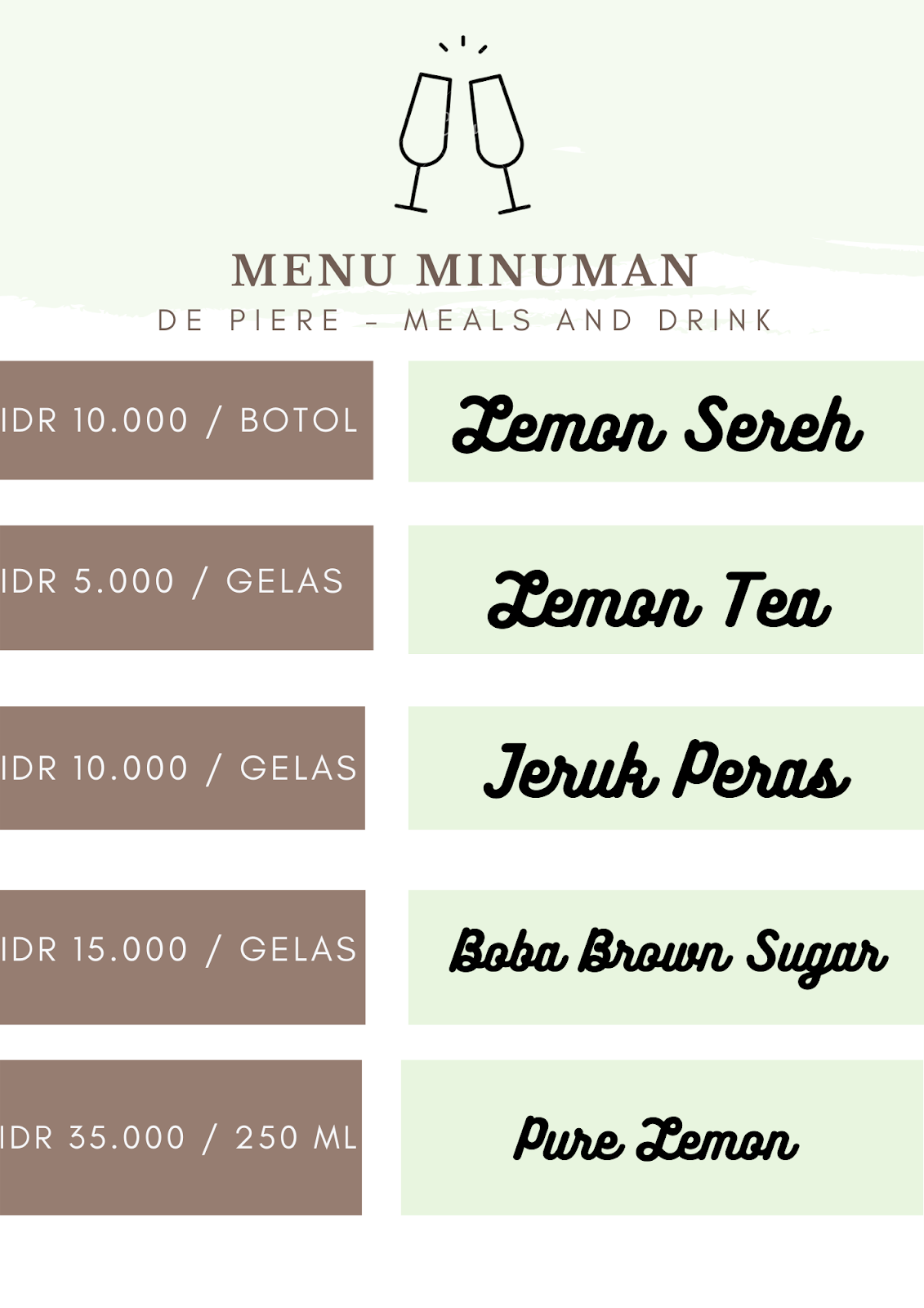 Menu Minuman