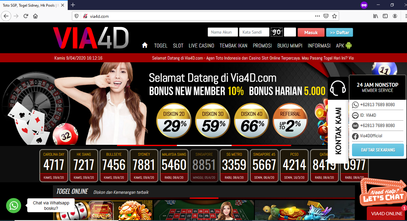 Via4D Agen Toto dan Slot Indonesia Terbaik: Review Via4D Dengan Bonus ...