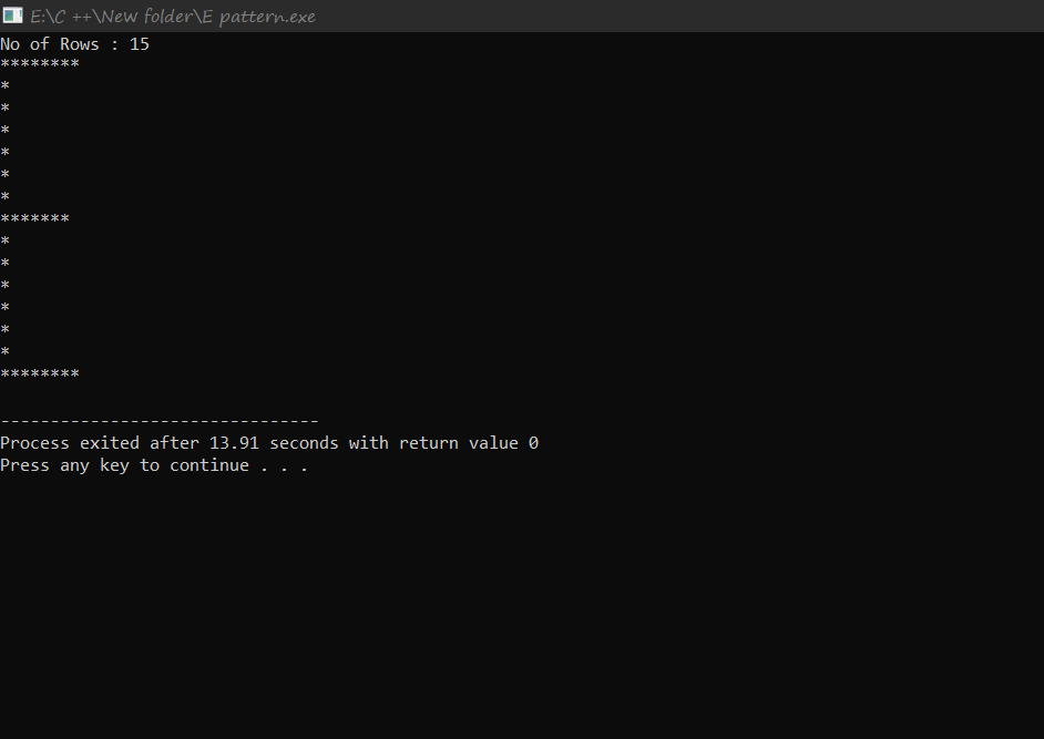 Sciencegeek Pattern Printing In C And C